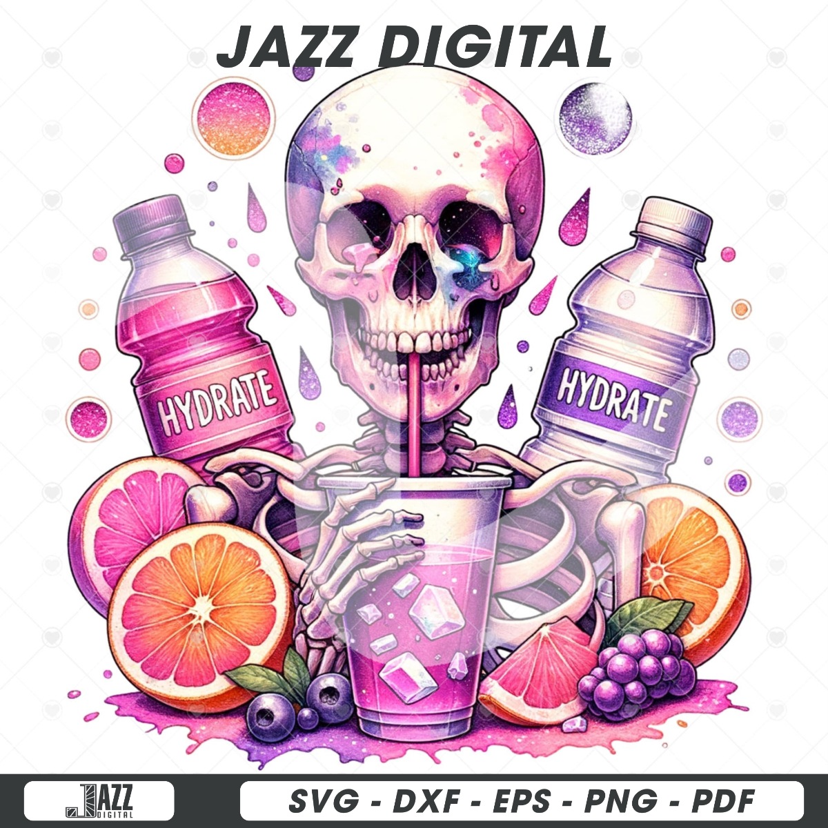 Summer Skeleton PNG, Hydrate Skeleton Clipart, Trendy Watert - Inspire ...