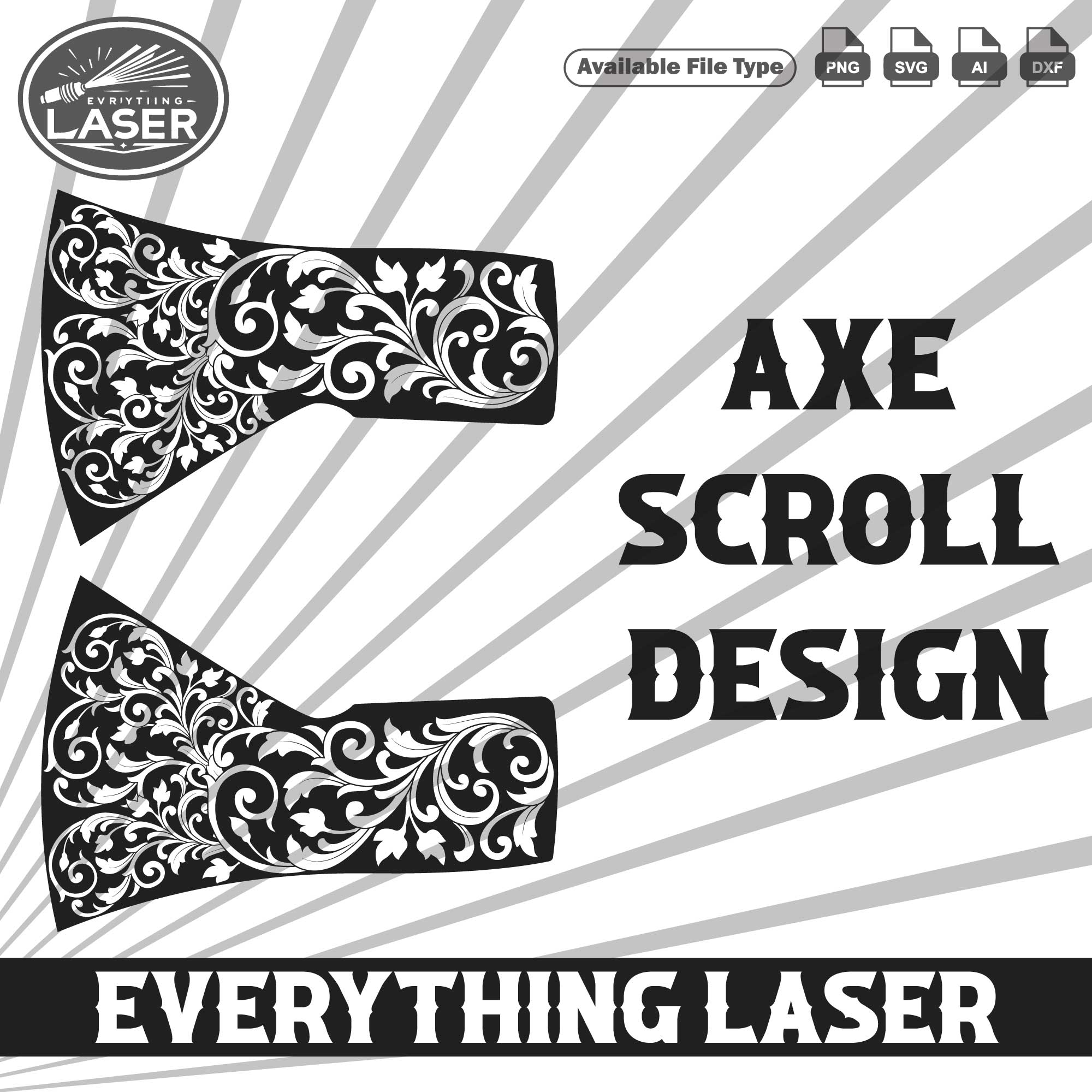 AXE SCROLL Design ,Logo, Seal, Custom, Ai, Vector, SVG, DXF, | Inspire ...