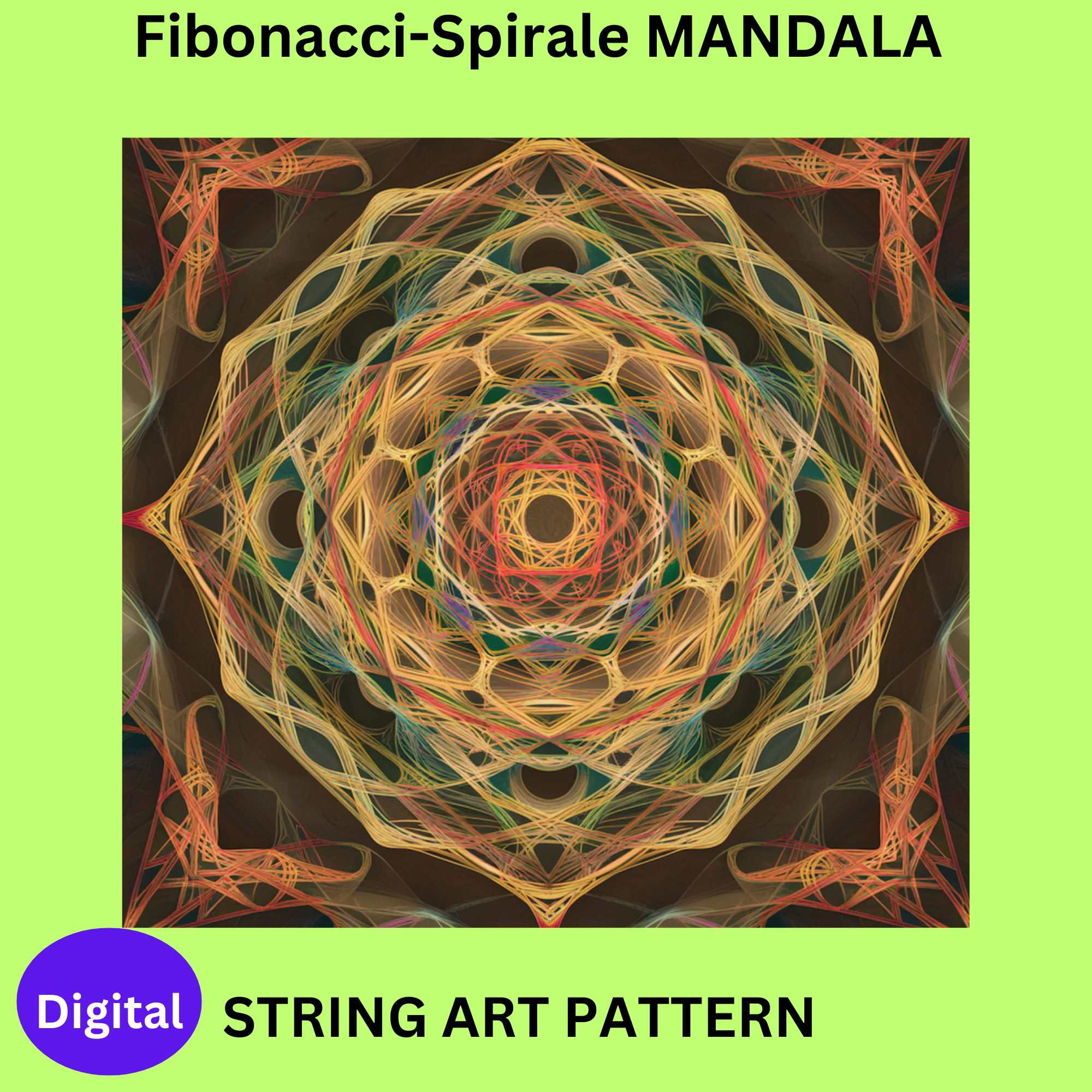 Fibonacci-Spirale String-Art-Mandala | Inspire Uplift