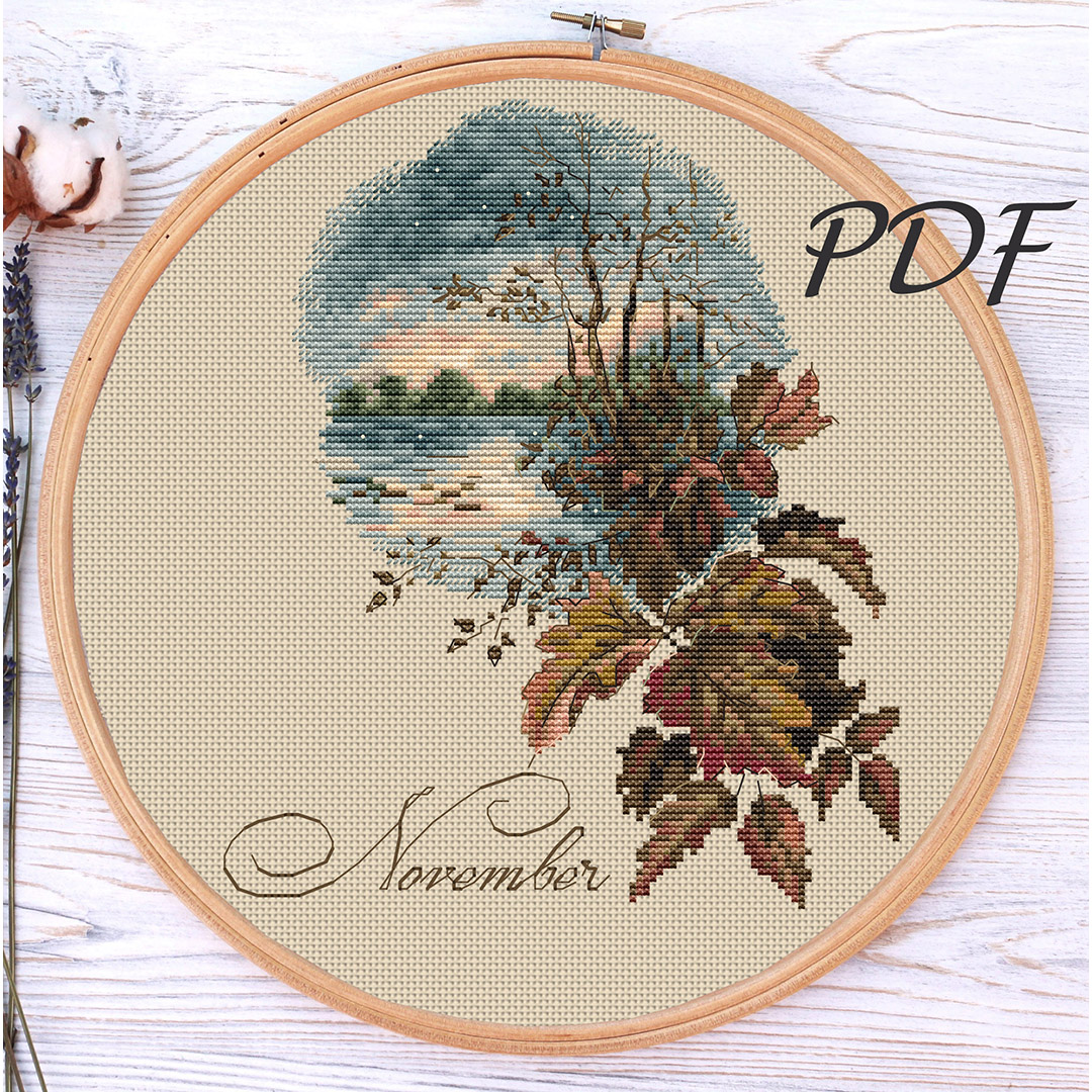 Cross stitch pattern calendar pattern "November" (landscape) - Inspire ...
