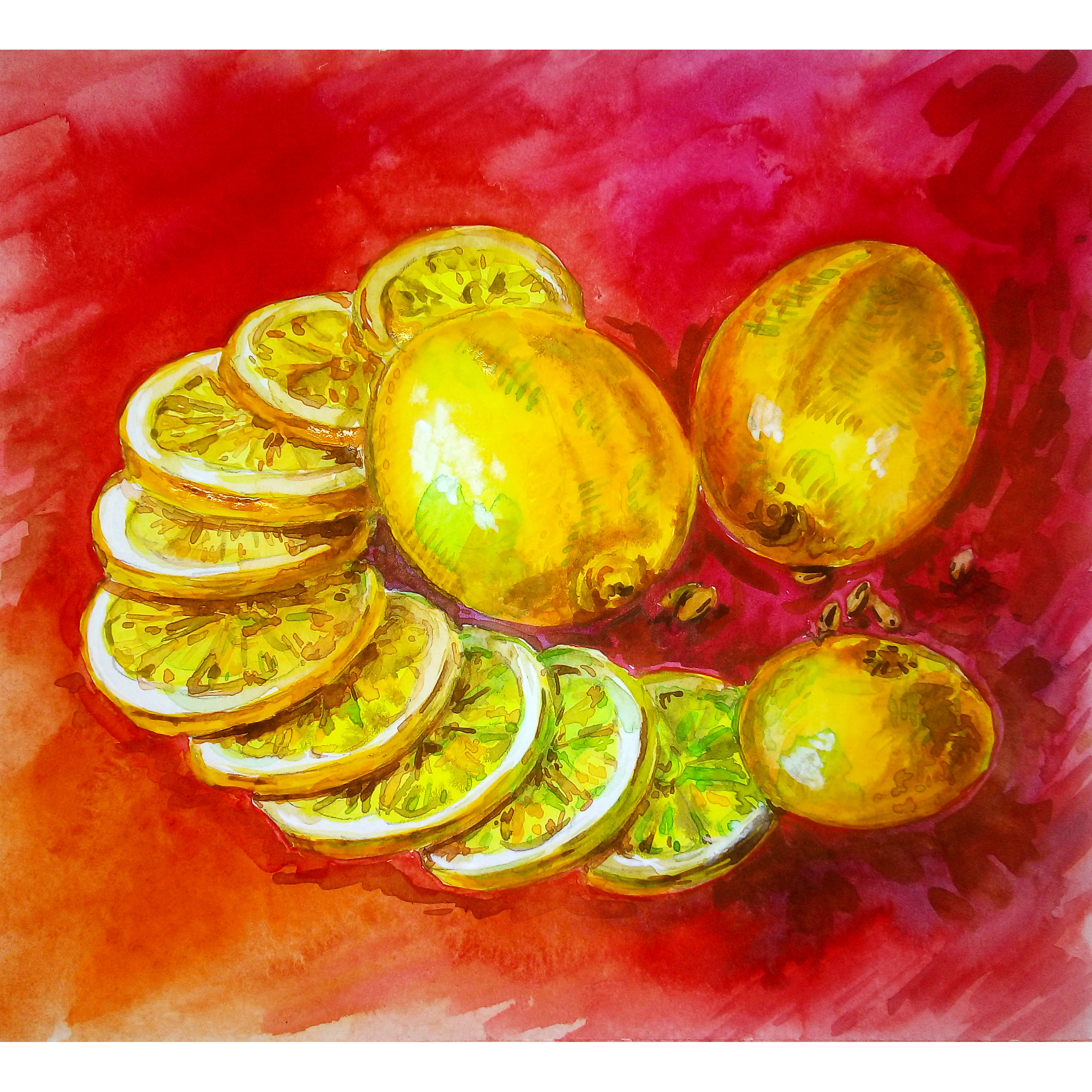 Lemon Painting Small Watercolor Original Art Slice Painting | Inspire ...