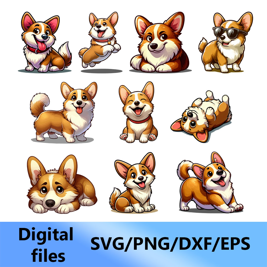 Corgi, Digital clipart, SVG, PNG, DXF, EPS files - Inspire Uplift