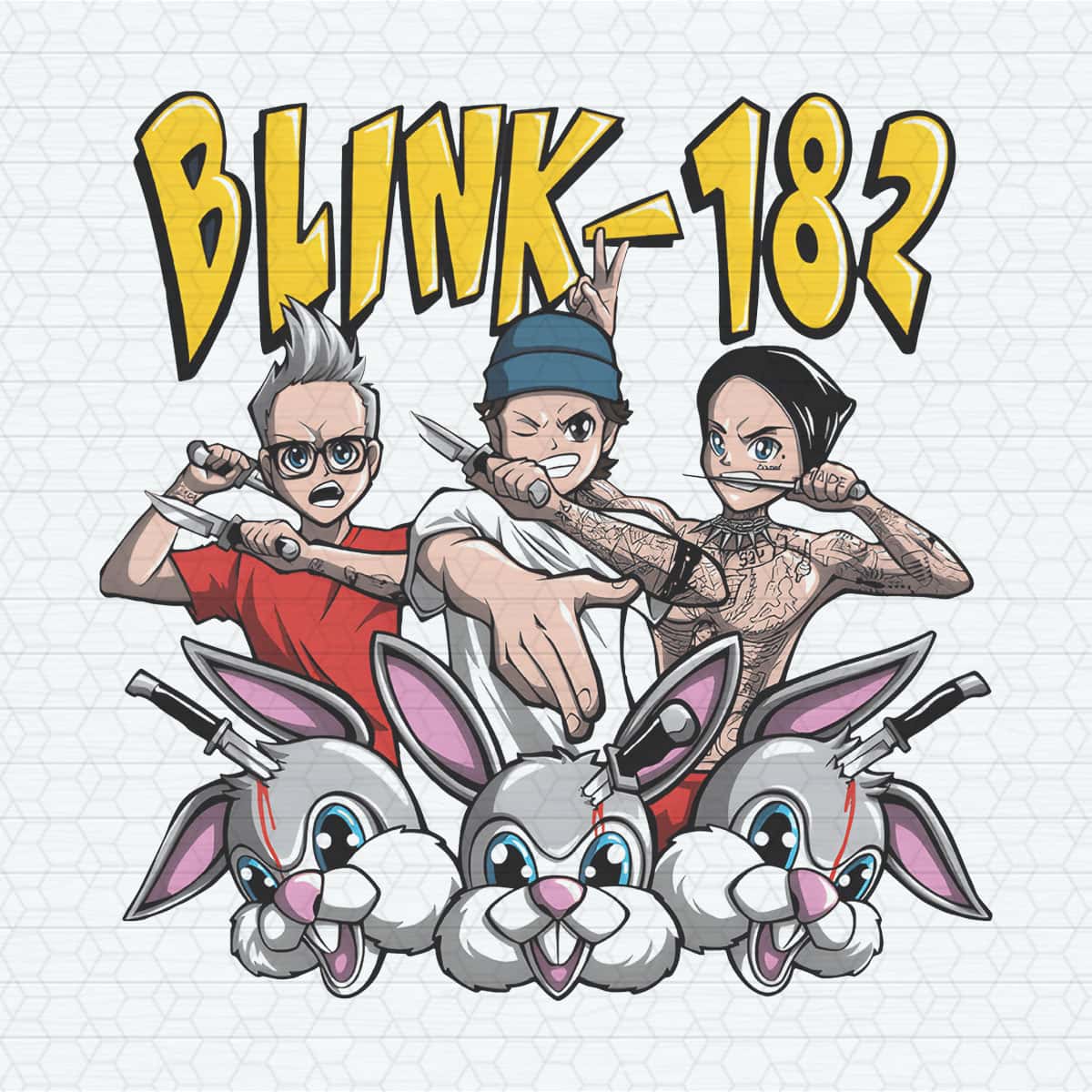 Blink 182 Throwing Knives Rabbit PNG | Inspire Uplift