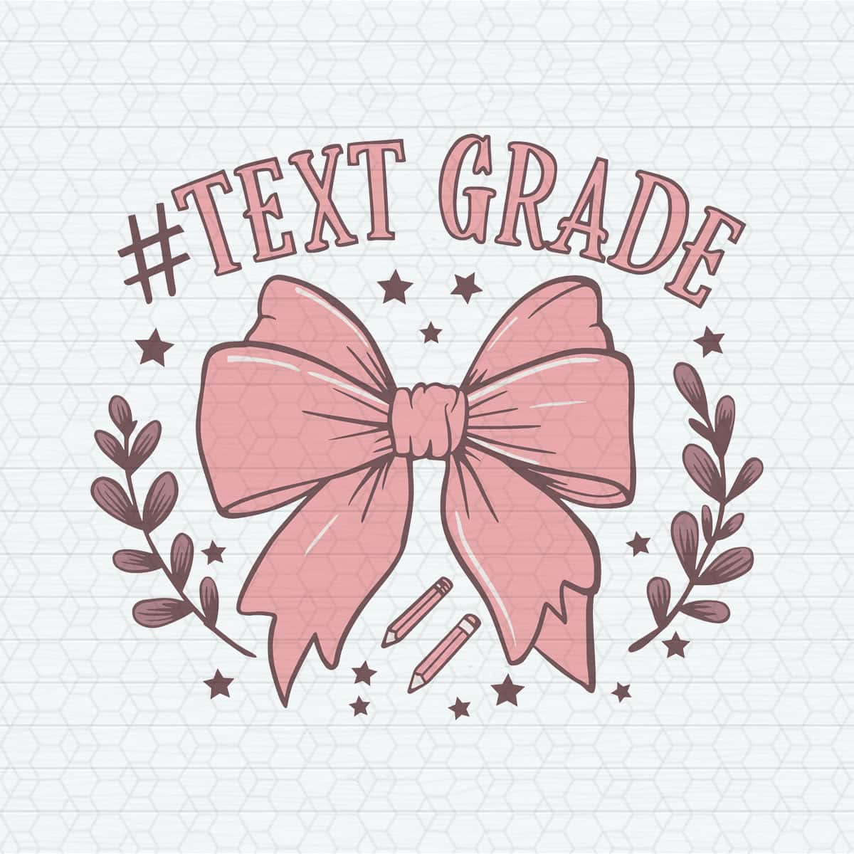 Custom Coquette Teacher Ribbon Bow Grade SVG | Inspire Uplift