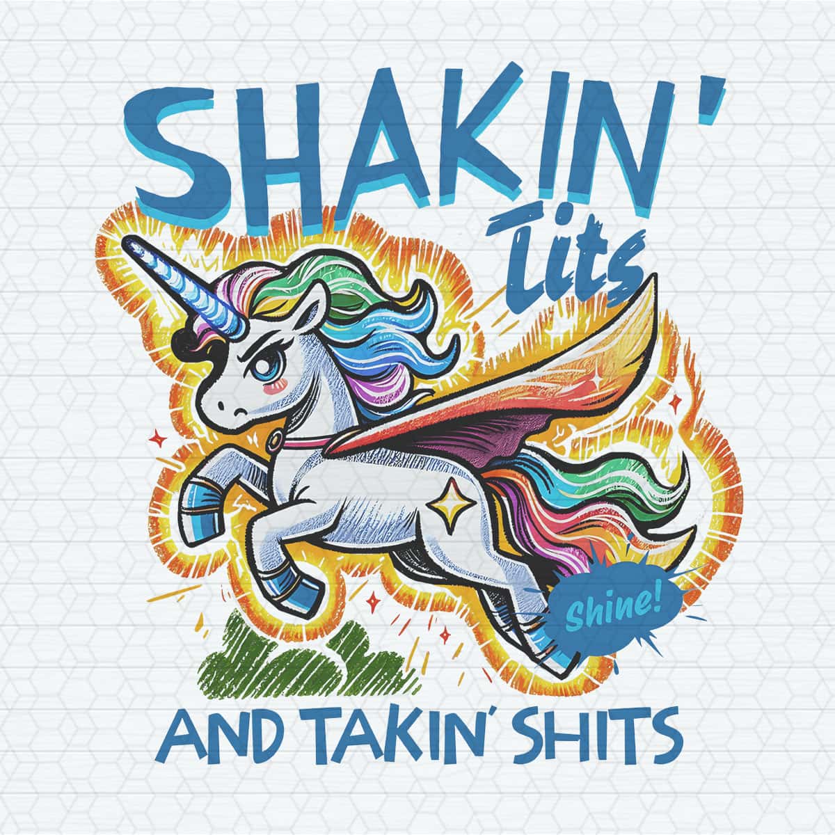 Funny Unicorn Shakin Tits And Takin Shits PNG | Inspire Uplift