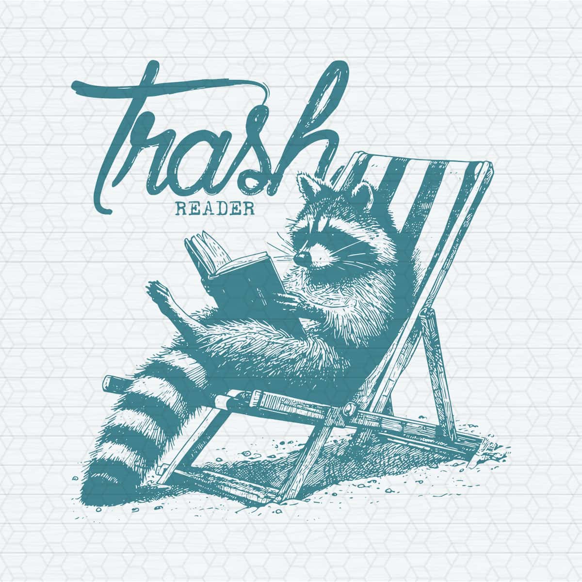 Raccoon Reading Book Trash Reader SVG | Inspire Uplift