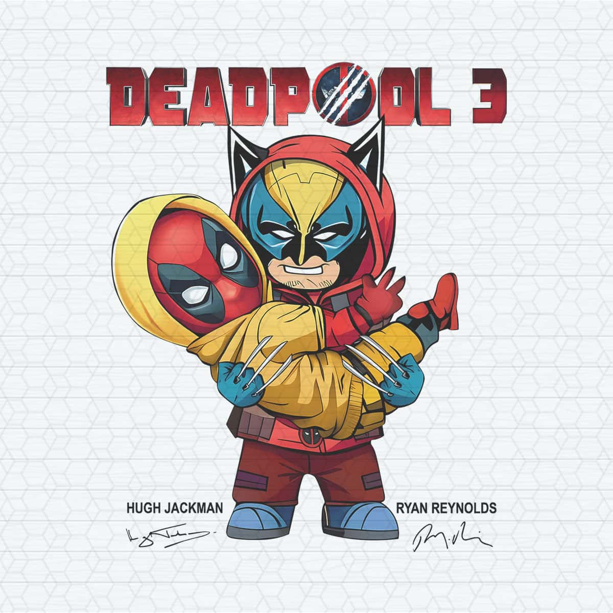 Retro Deadpool 3 Cute Best Friends PNG | Inspire Uplift