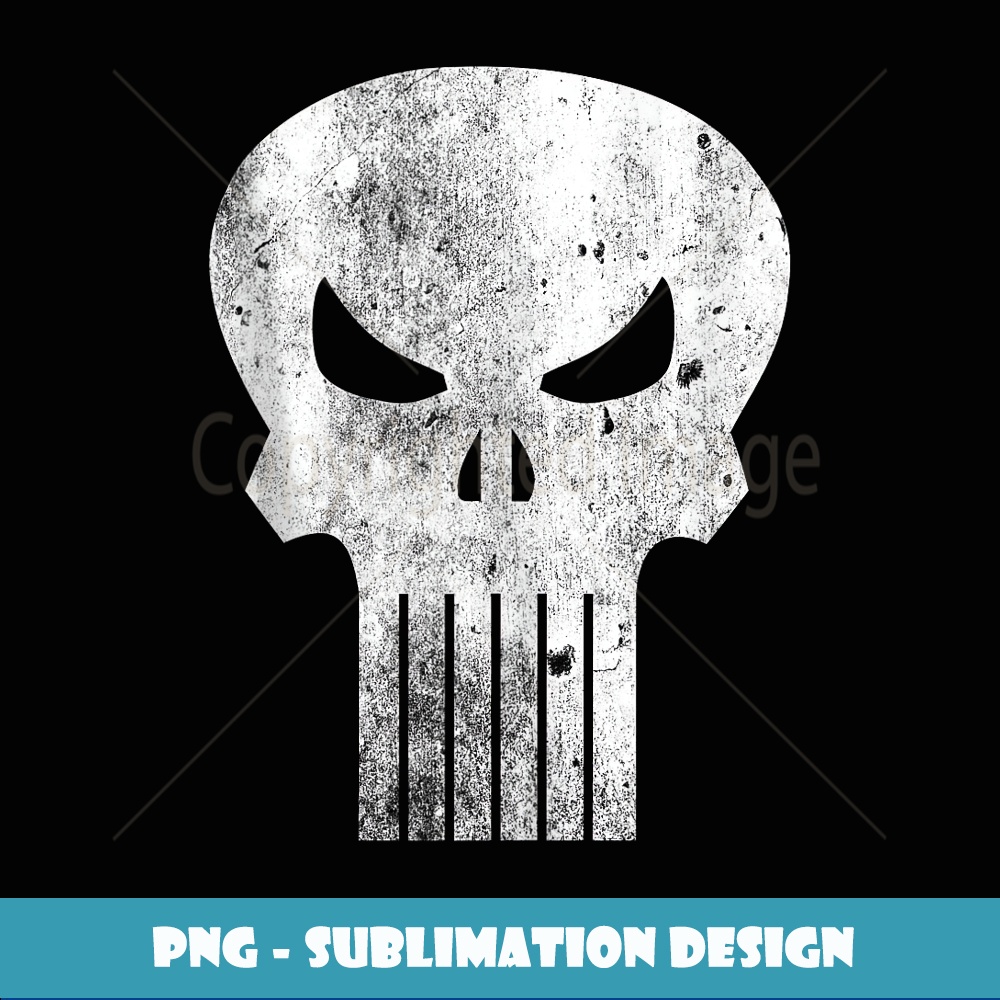 Marvel Punisher Distressed Skull Logo - PNG Transparent Subl | Inspire ...