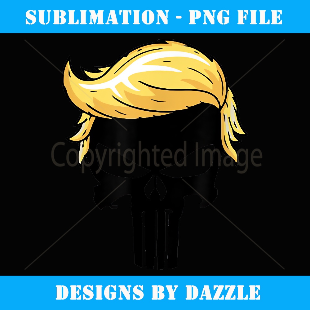 Skull with iconic Trump Hair president supporter tshirt - Vi | Inspire ...