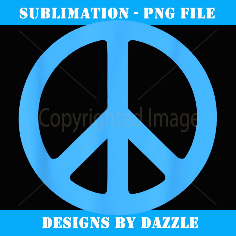 Light Blue Peace Sign - Unique Sublimation PNG Download | Inspire Uplift