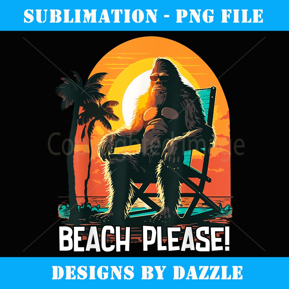 Bigfoot Beach Vacation - Trendy Sublimation Digital Download | Inspire ...