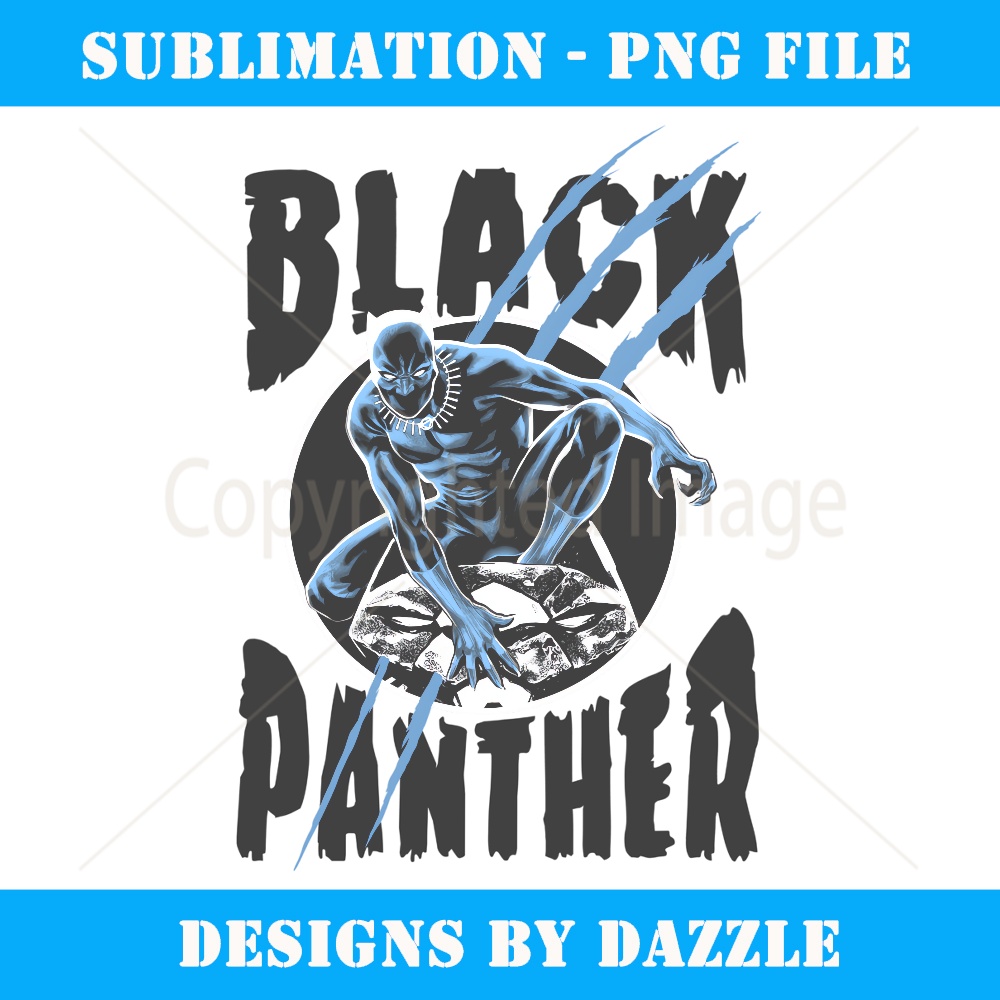 Marvel Comics Retro Classic Black Panther Scratch Logo - PNG | Inspire ...
