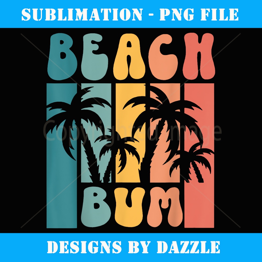 Vintage Beach Bum Hello Summer Vacation Beach Vibes - Digita | Inspire ...