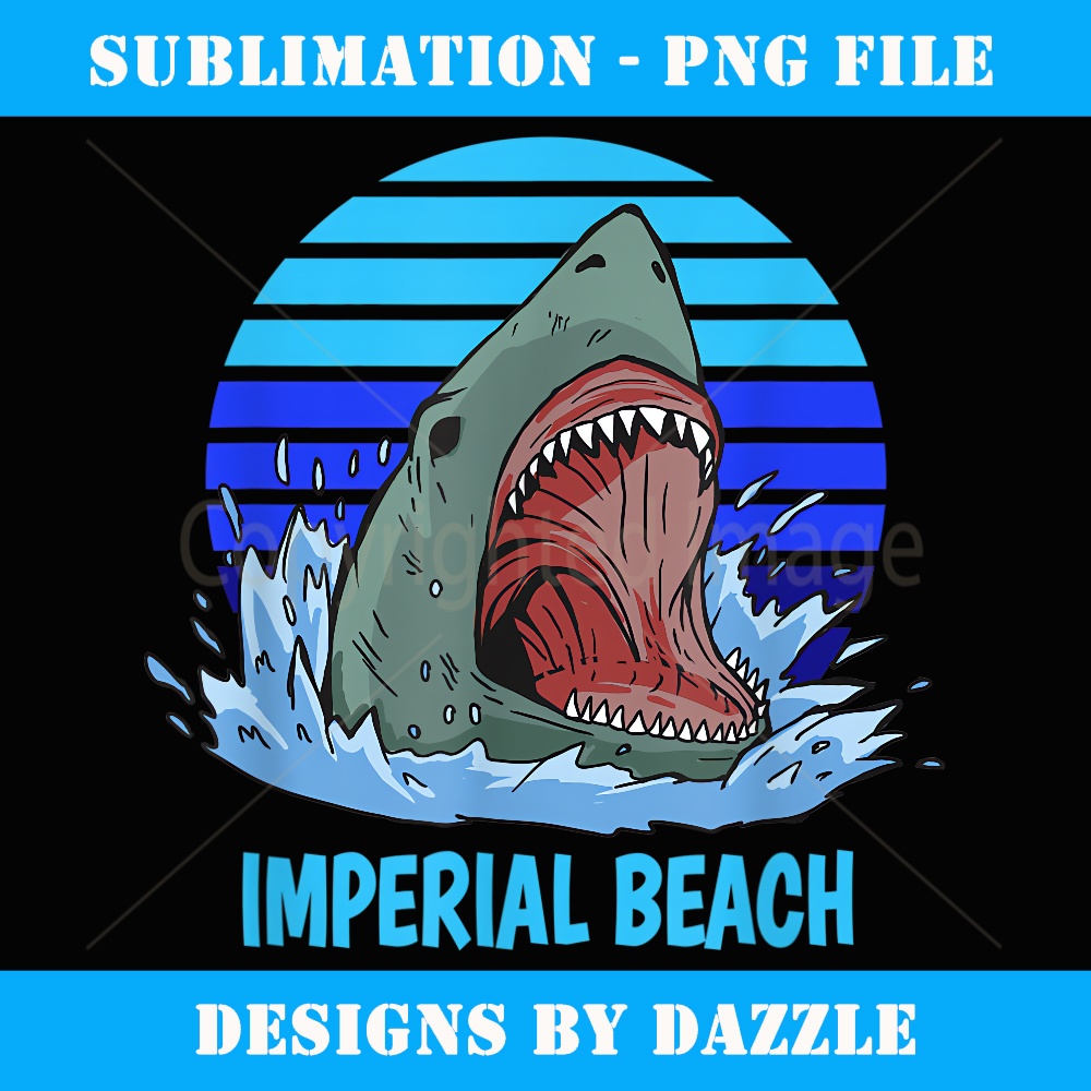 Imperial Beach Vacation Shark Theme - PNG Transparent Sublim | Inspire Uplift
