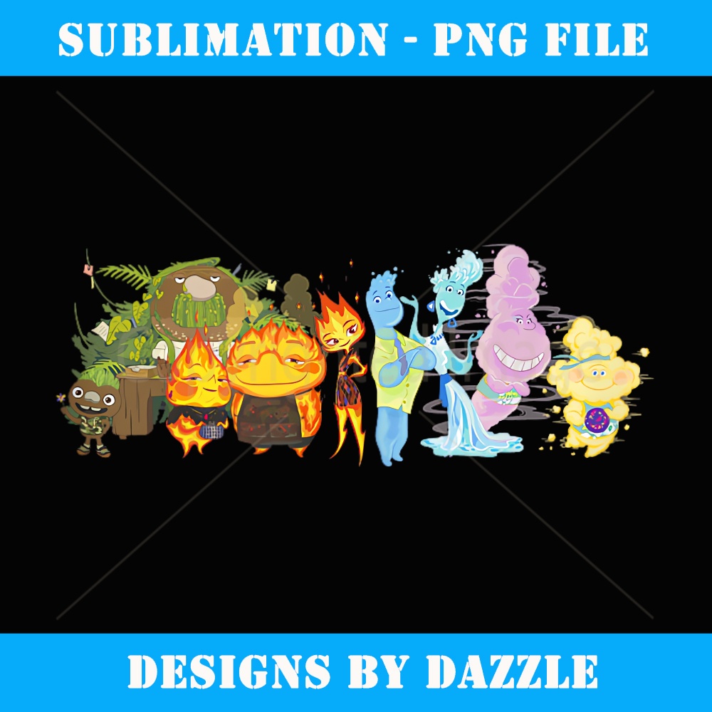 Disney Pixar Elemental All Four Elements Cast Group Shot - P | Inspire ...