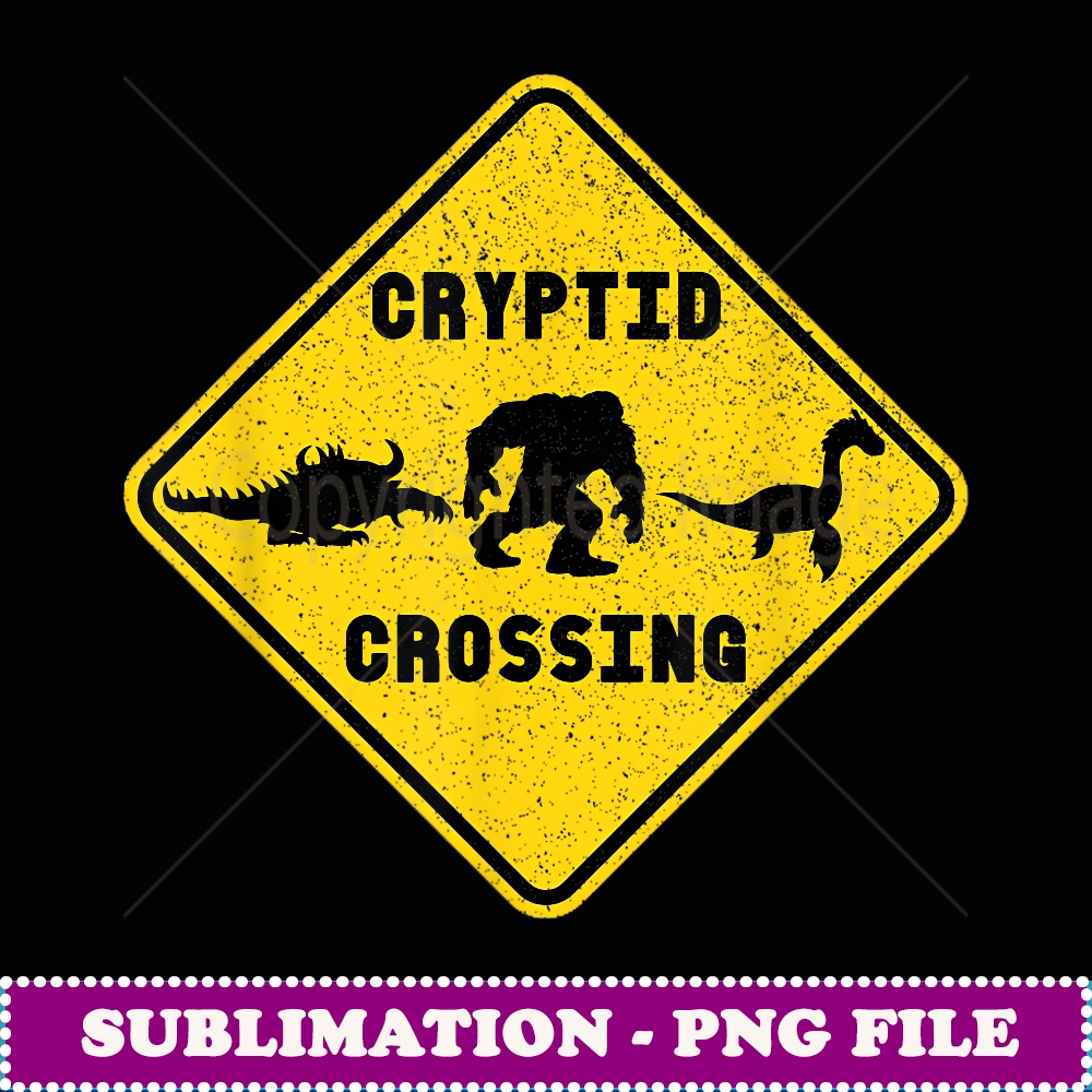 Cryptid Crossing Yield Road Sign Funny Nessie Bigfoot Hodag | Inspire ...