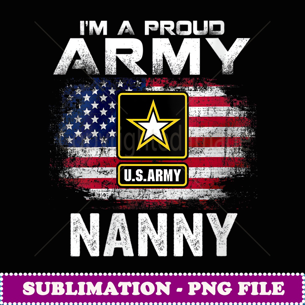 Womens I'm A Proud Army Nanny With American Flag For Veteran | Inspire ...