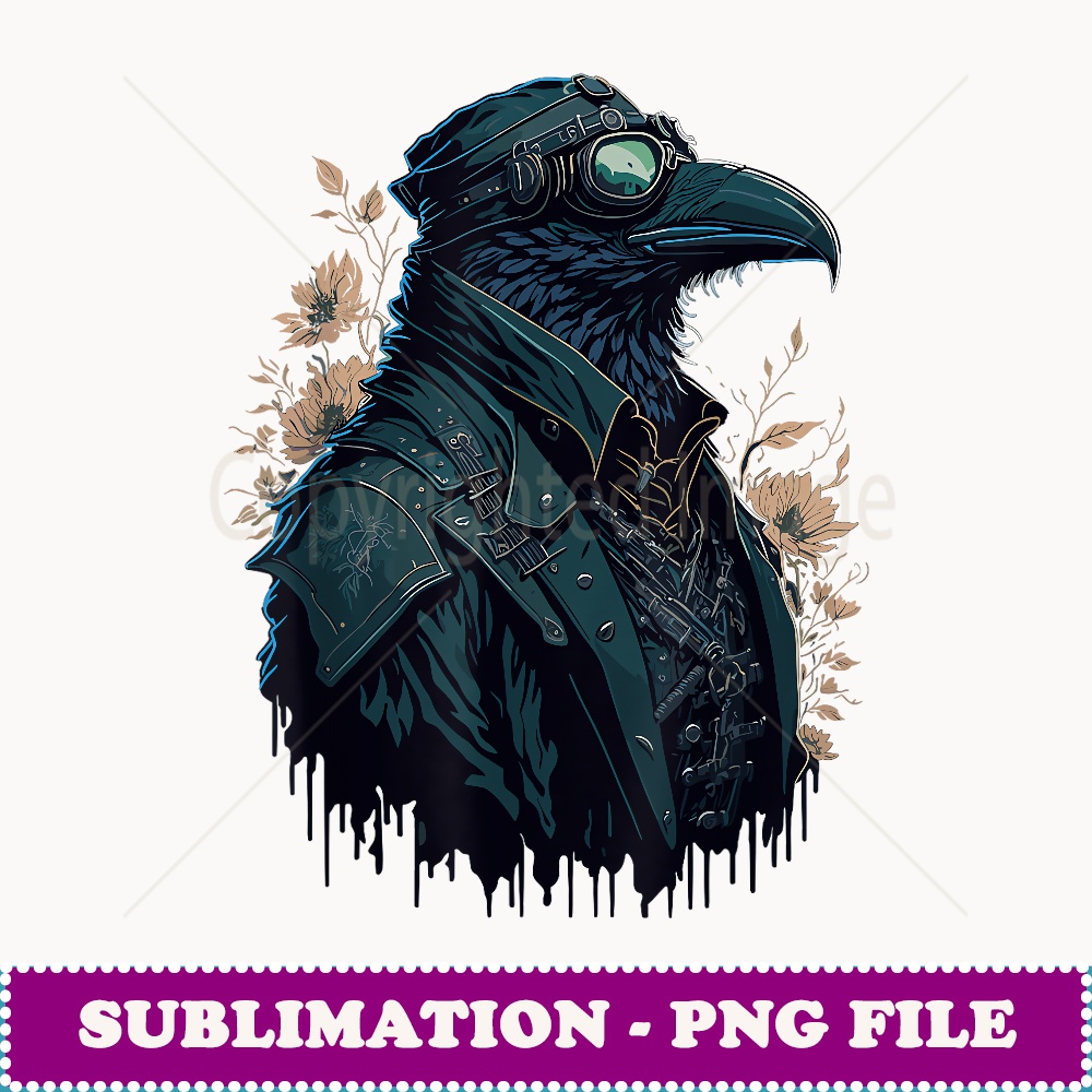 Steampunk Raven Biker Fantasy Gothic Floral Drip Art - Trend | Inspire ...
