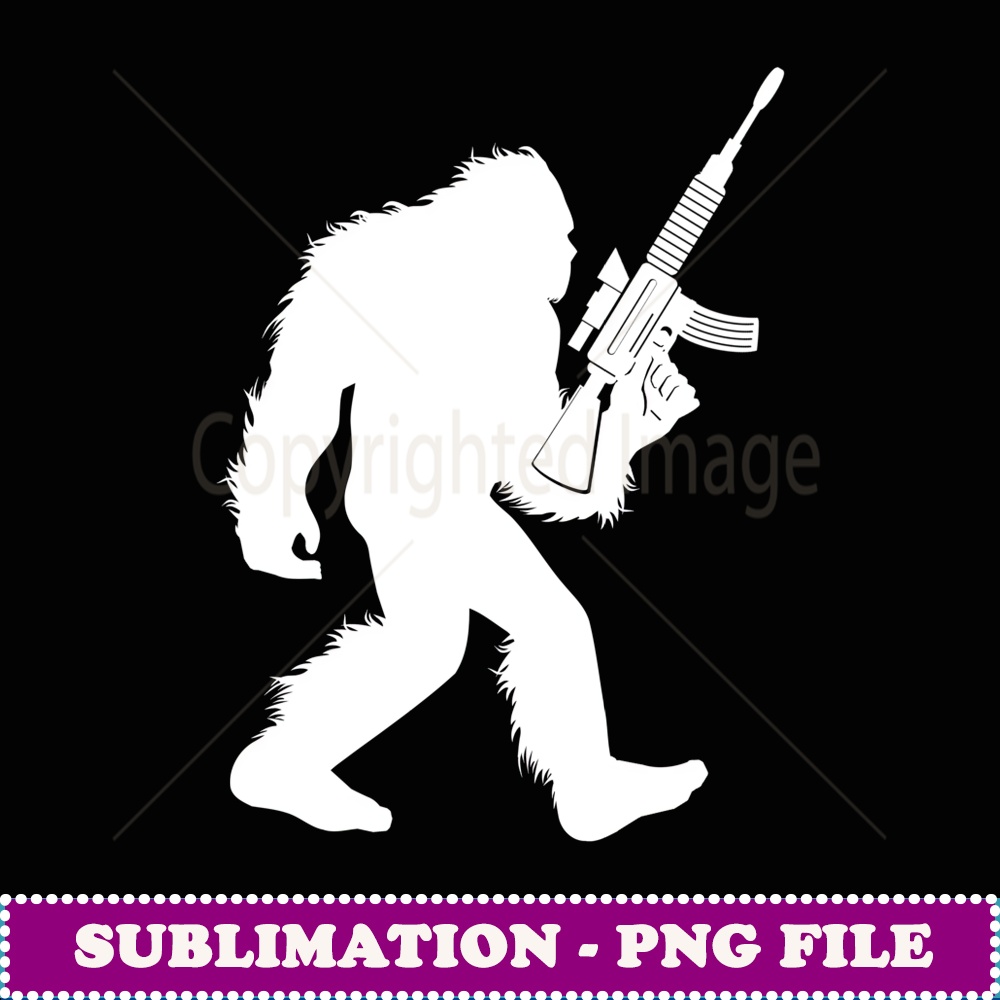 Bigfoot With Rifle Sasquatch 2nd Amendment Gun - PNG Transpa | Inspire ...