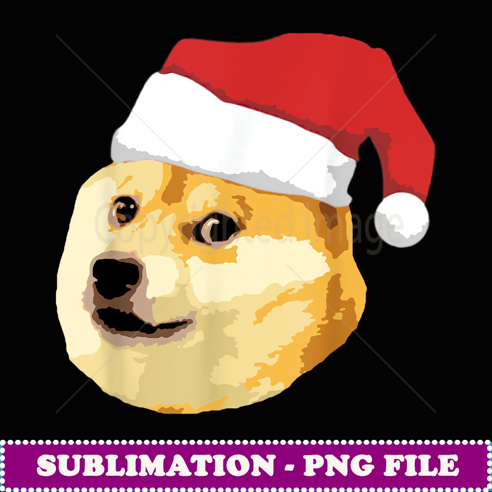Christmas Doge Meme Shiba Inu Funny Japanese Dog Santa Hat - | Inspire ...