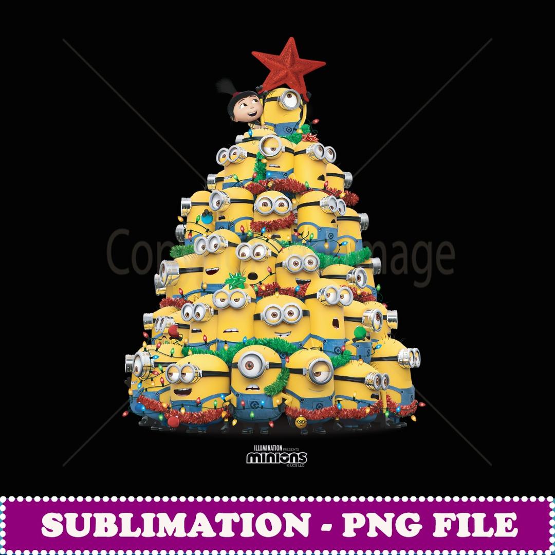 Minions Christmas Tree - PNG Transparent Sublimation Design | Inspire ...