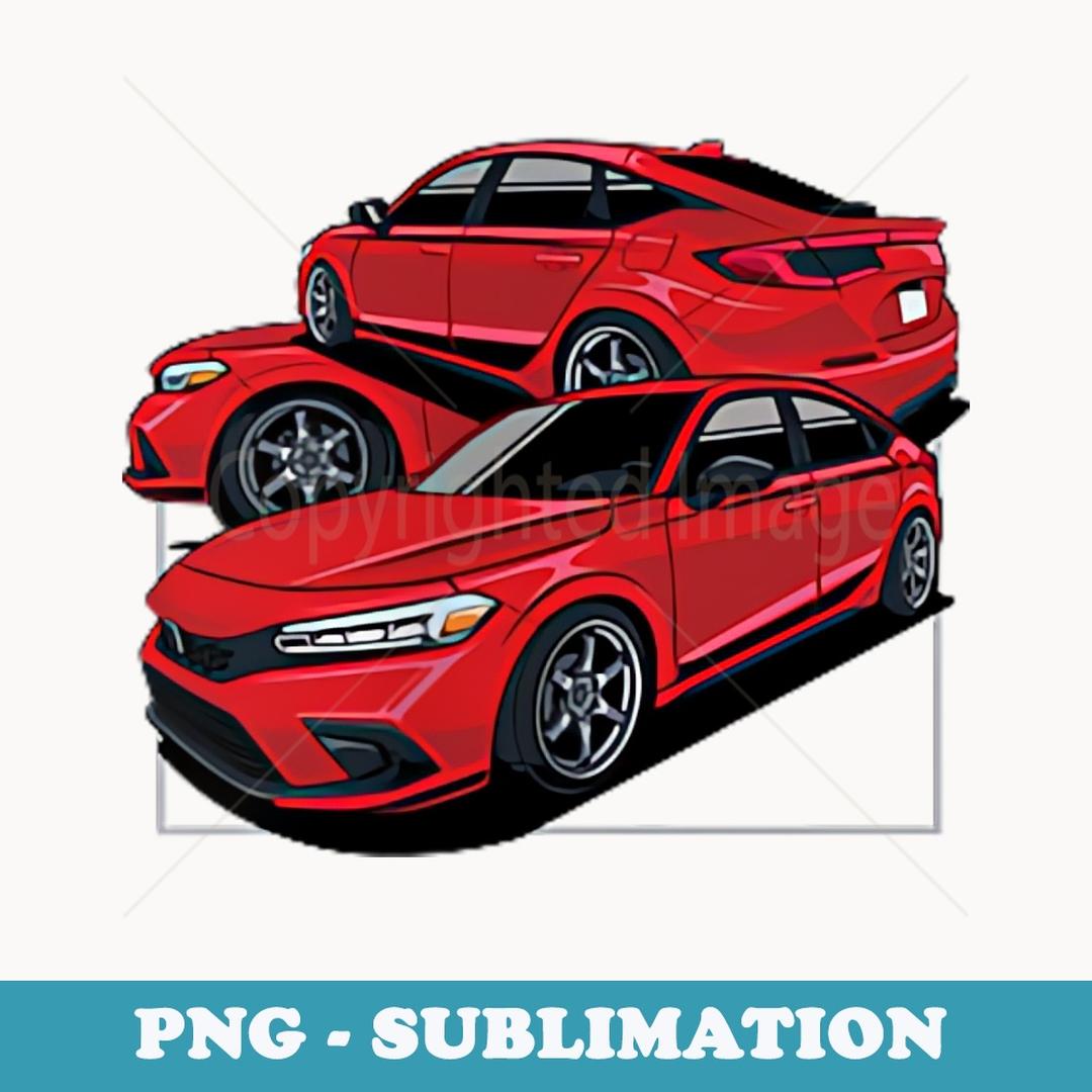 Neo-JDM HN Red CV Sport Car 2-Side Graphic - Premium PNG Sub | Inspire ...