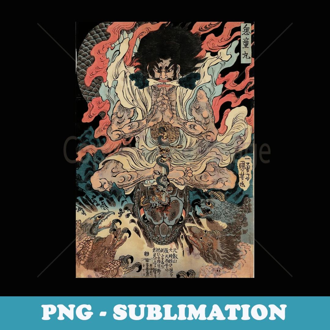 Japanese Vintage Artwork Tengu Gods Defeat The Evil Snake - | Inspire ...