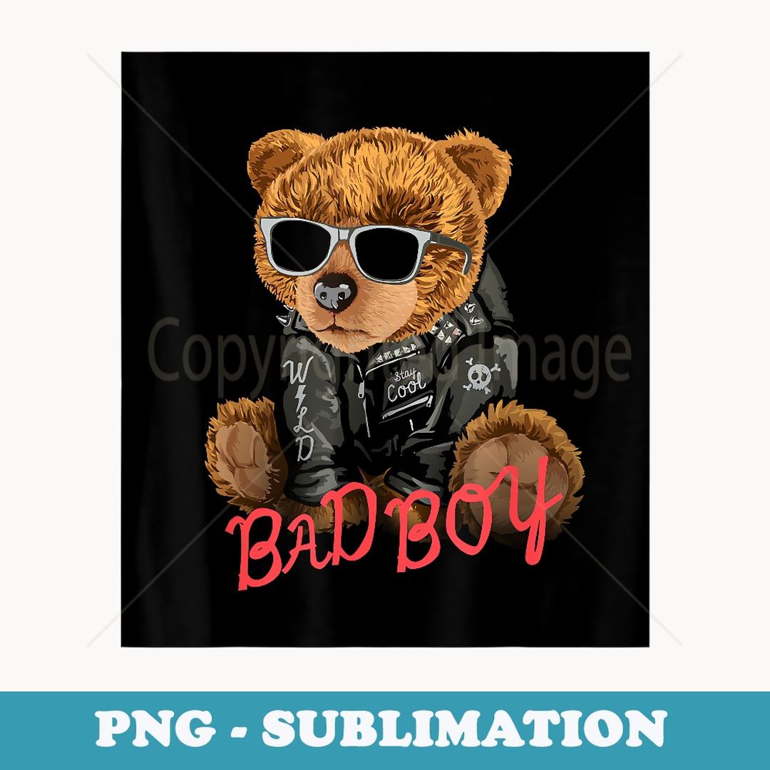 Bad Boy s, Funny Teddy Bear Graphic Design Style - Retro PNG | Inspire ...