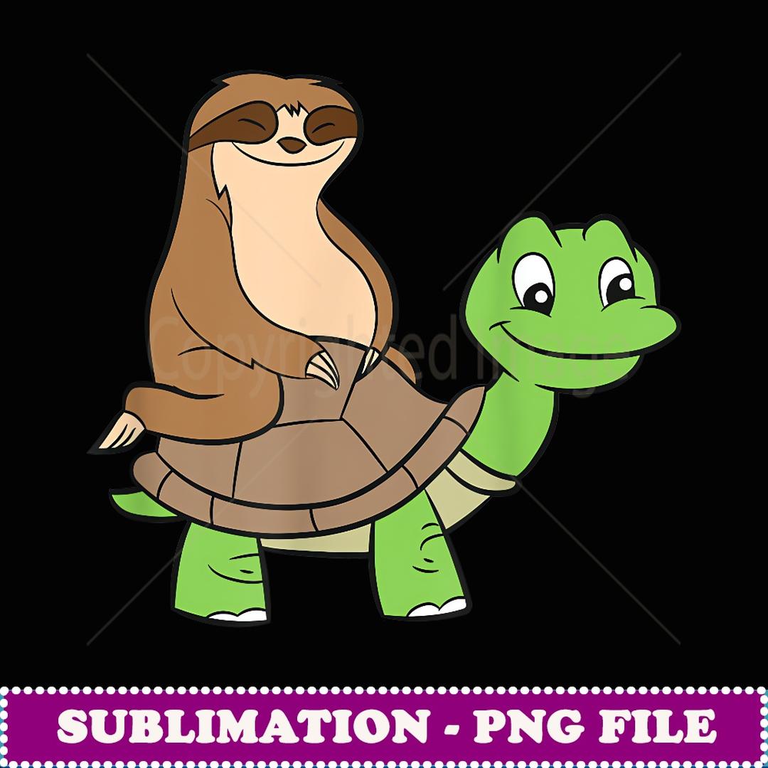 Cute Sloth Riding On Sea Turtle Love Sloths and Turtles - Cr | Inspire ...