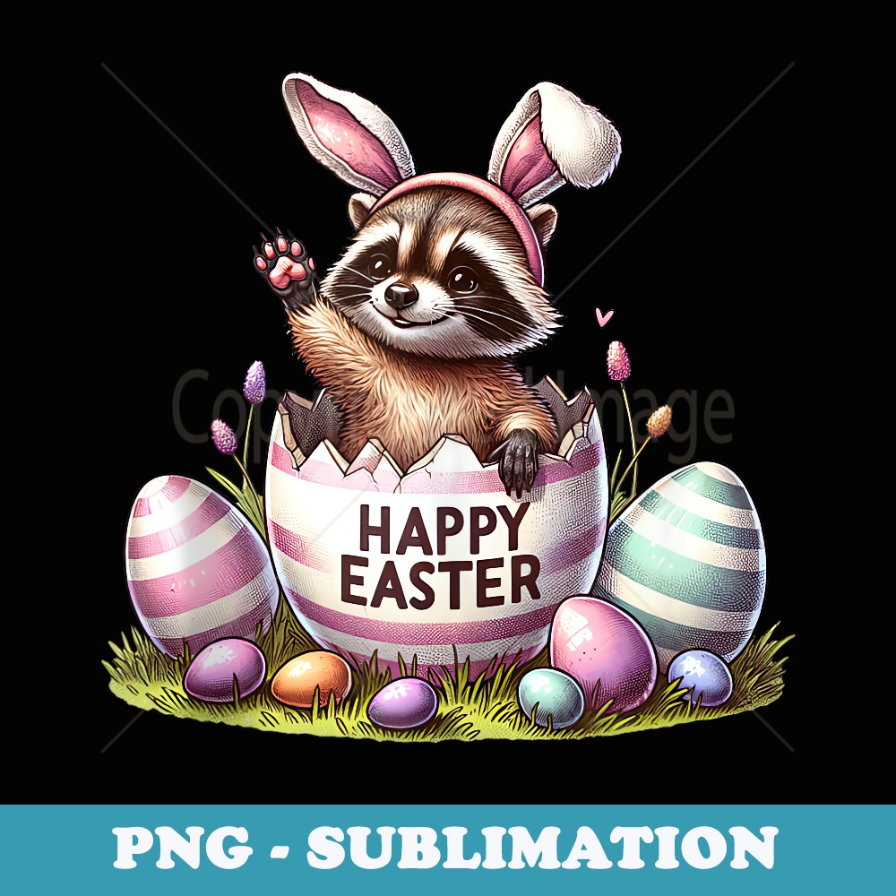 Cute Raccoon Bunny Mens s Easter Raccoon - Instant PNG Subli | Inspire ...