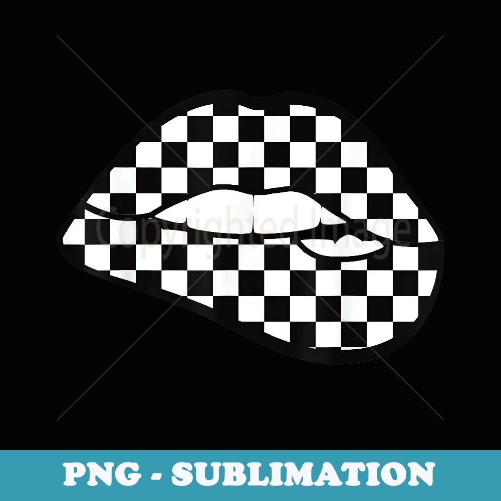 Funny Checkered Black White Lip Cute Checkerboard Drag Lips | Inspire ...