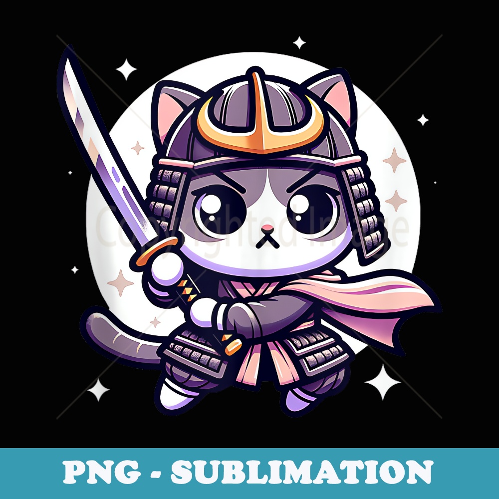Japanese Samurai Cat Kitten Ninja Warrior Katana Sword Anime | Inspire ...