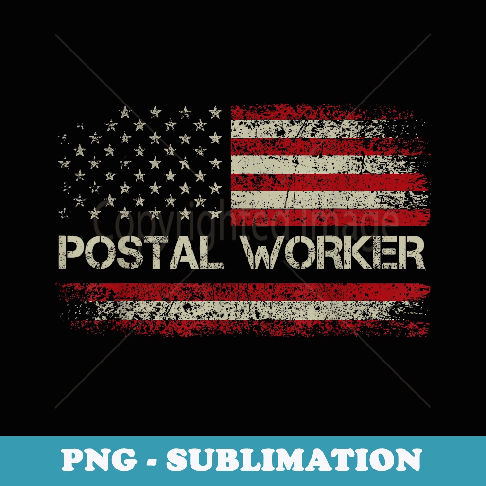 Vintage Postal Worker American Flag US Postal Service - PNG | Inspire ...