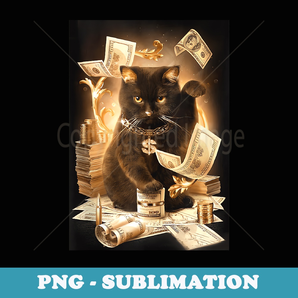 Black Funny Cat Meme Money Kitty All The Rich and Wealth - S | Inspire ...