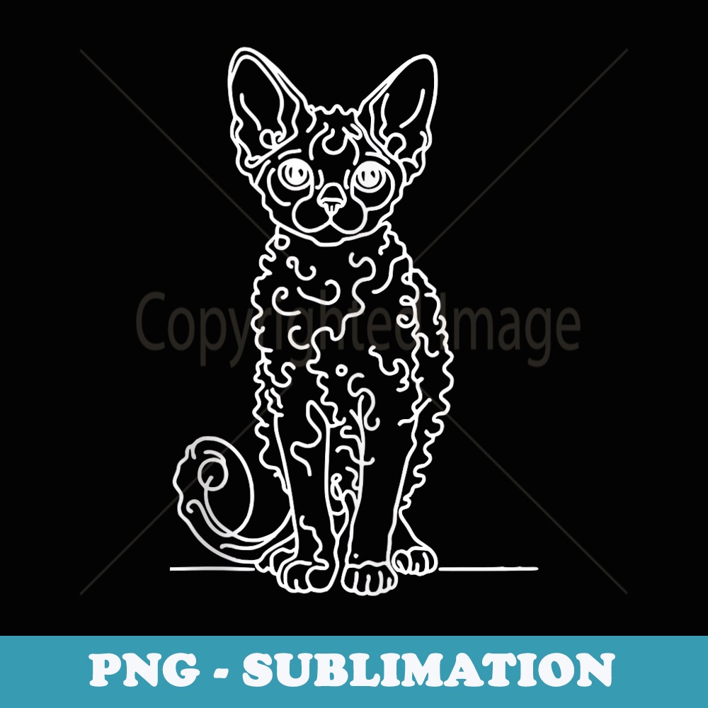 Elegant Line Art Simple Drawing Artwork Devon Rex Cat - Spec | Inspire ...