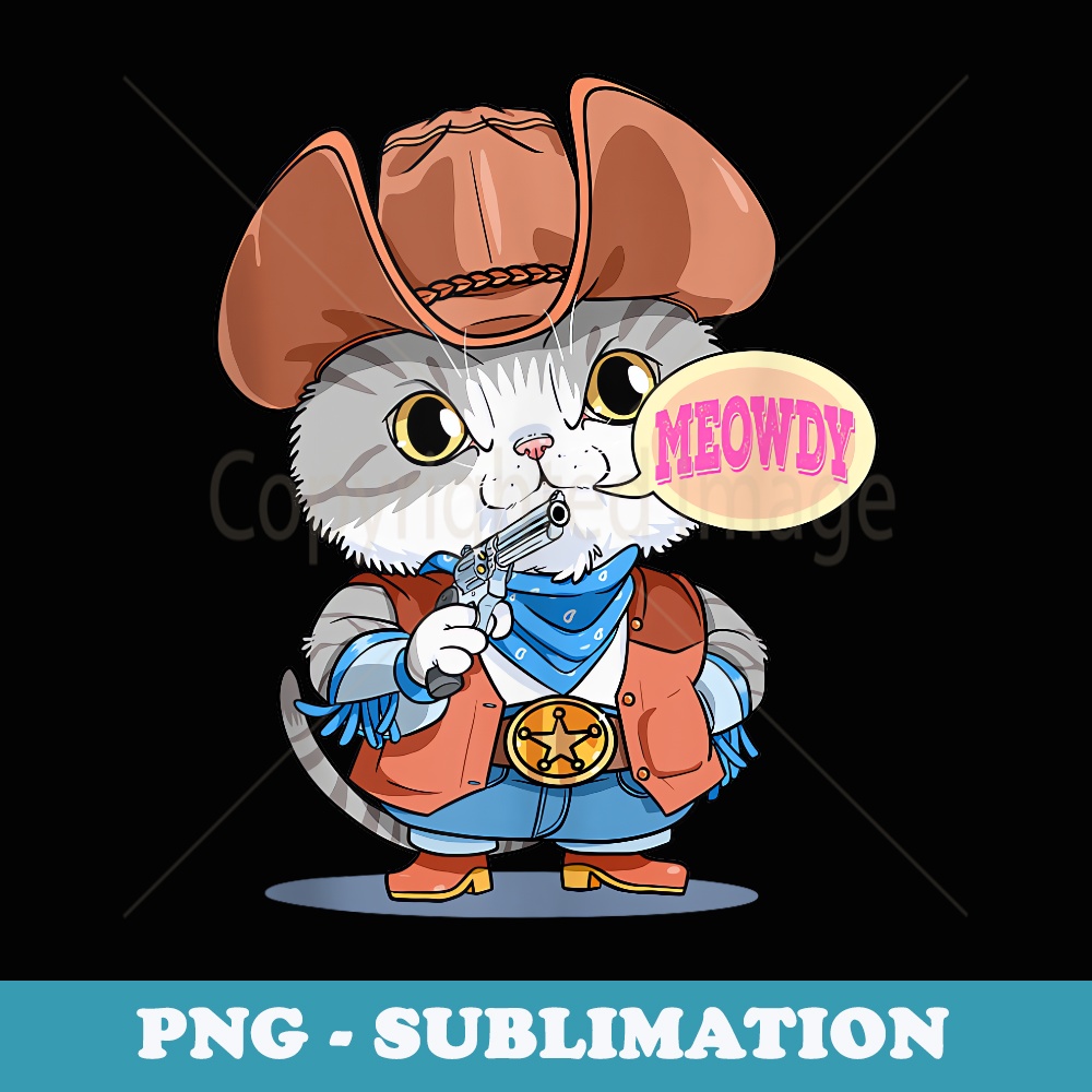Funny Meowdy American Shorthair Cat Cowboy Hat Howdy Meme - | Inspire ...