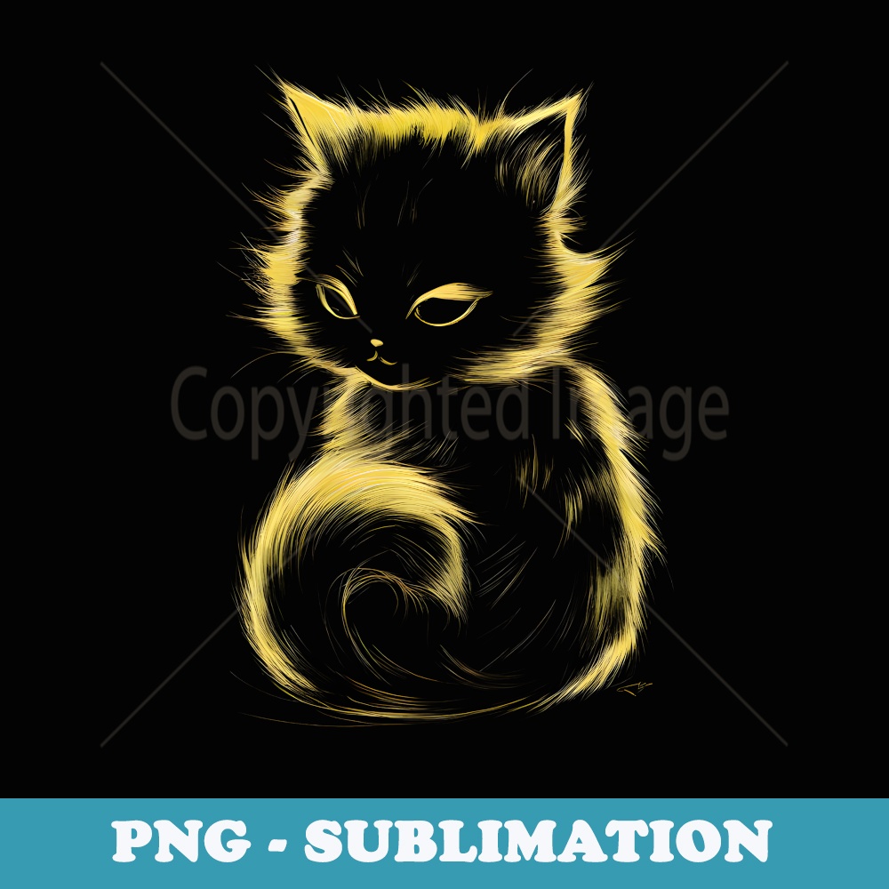 Adorable Chibi Anime Cat - Vibrant Golden Fluffiness | Inspire Uplift