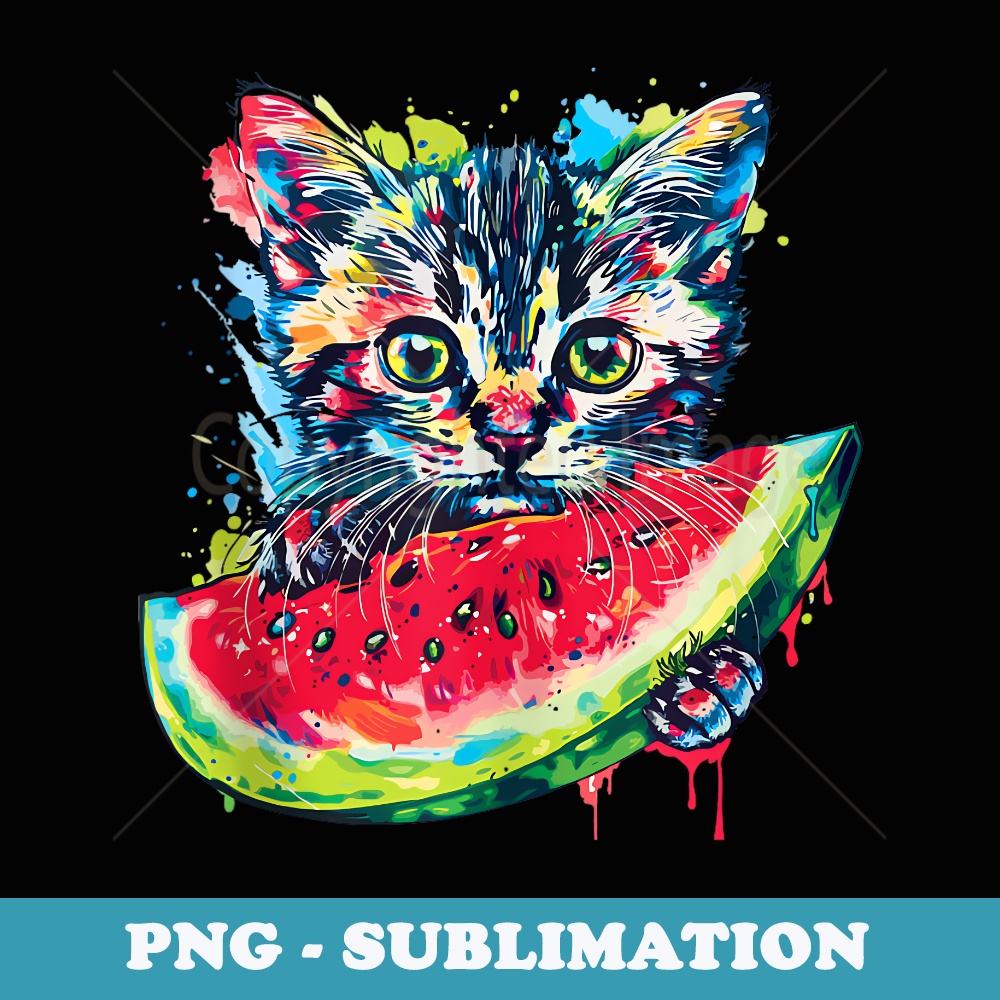 Funny Cat Eating Watermelon Cat Watermelon Lovers in Summer | Inspire ...