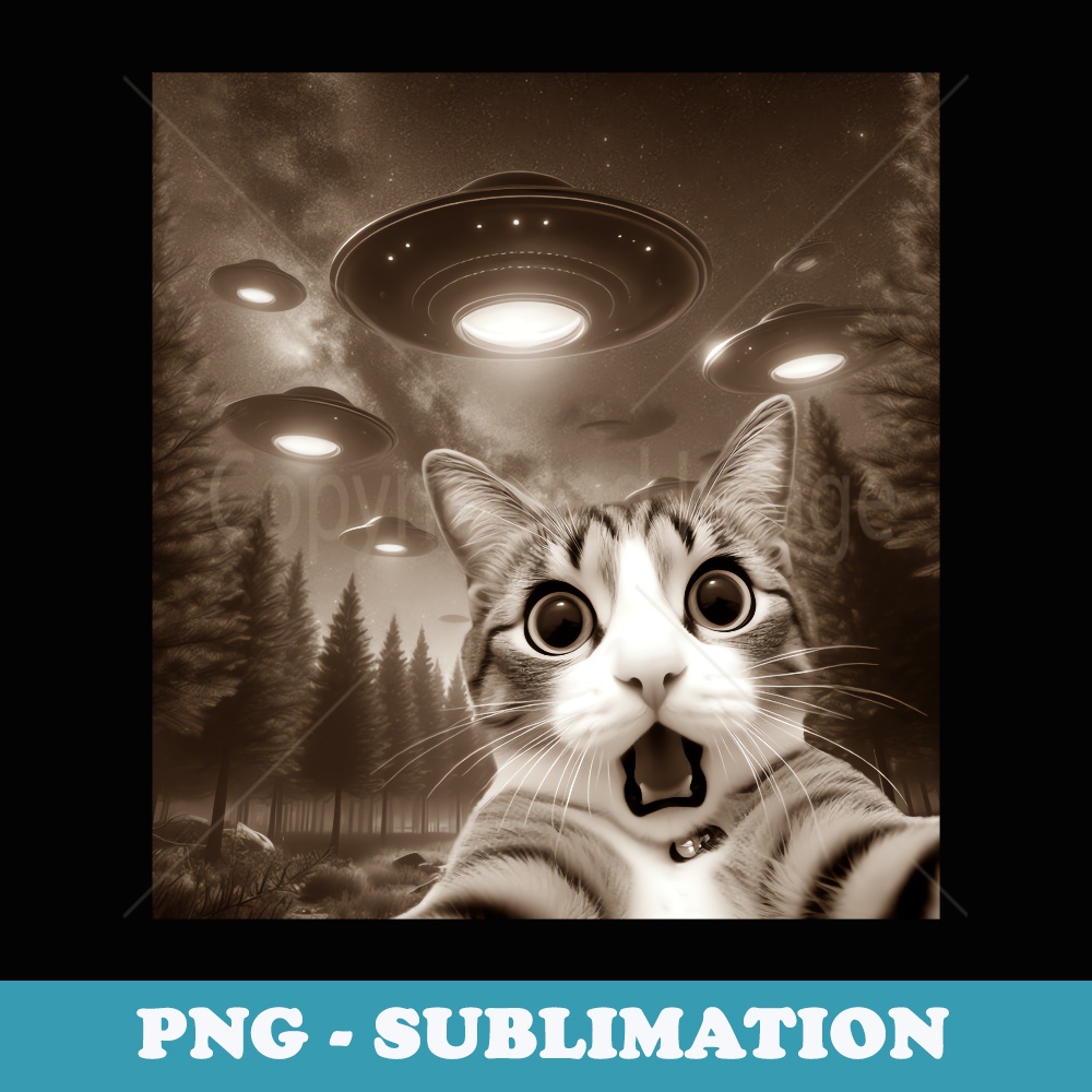 Funny Cat Selfie With UFOs Alien Flying Saucers Invasion - S | Inspire ...