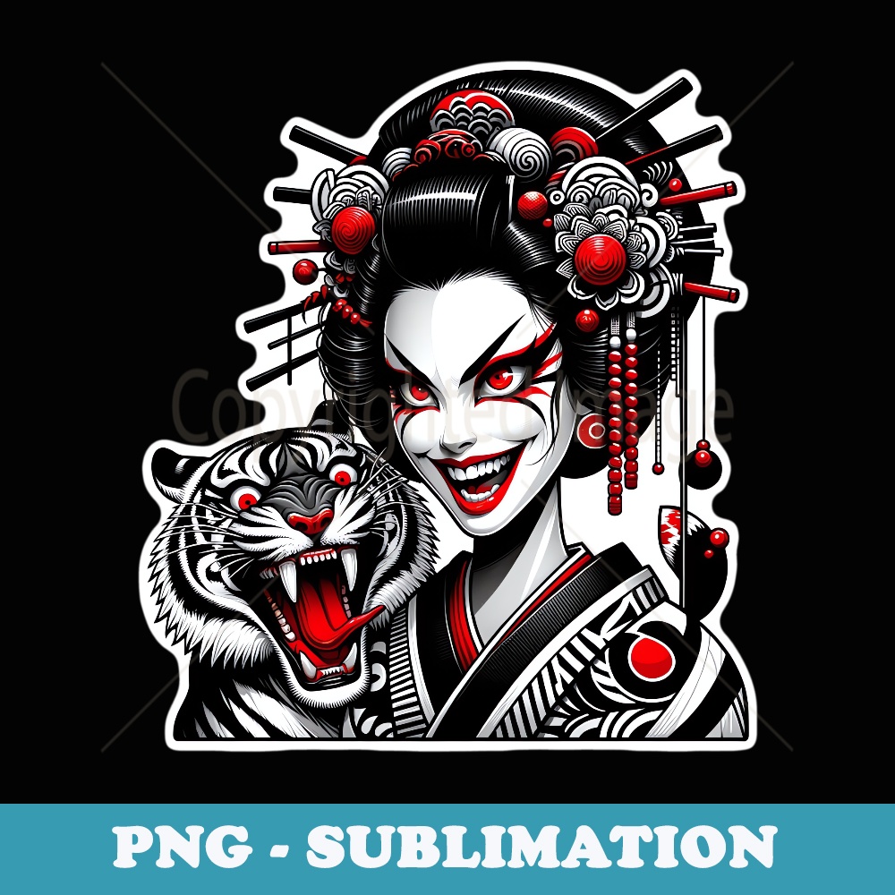 Geisha Tattoo Inspired Tiger Geisha Manga Fantasy Design - I | Inspire ...