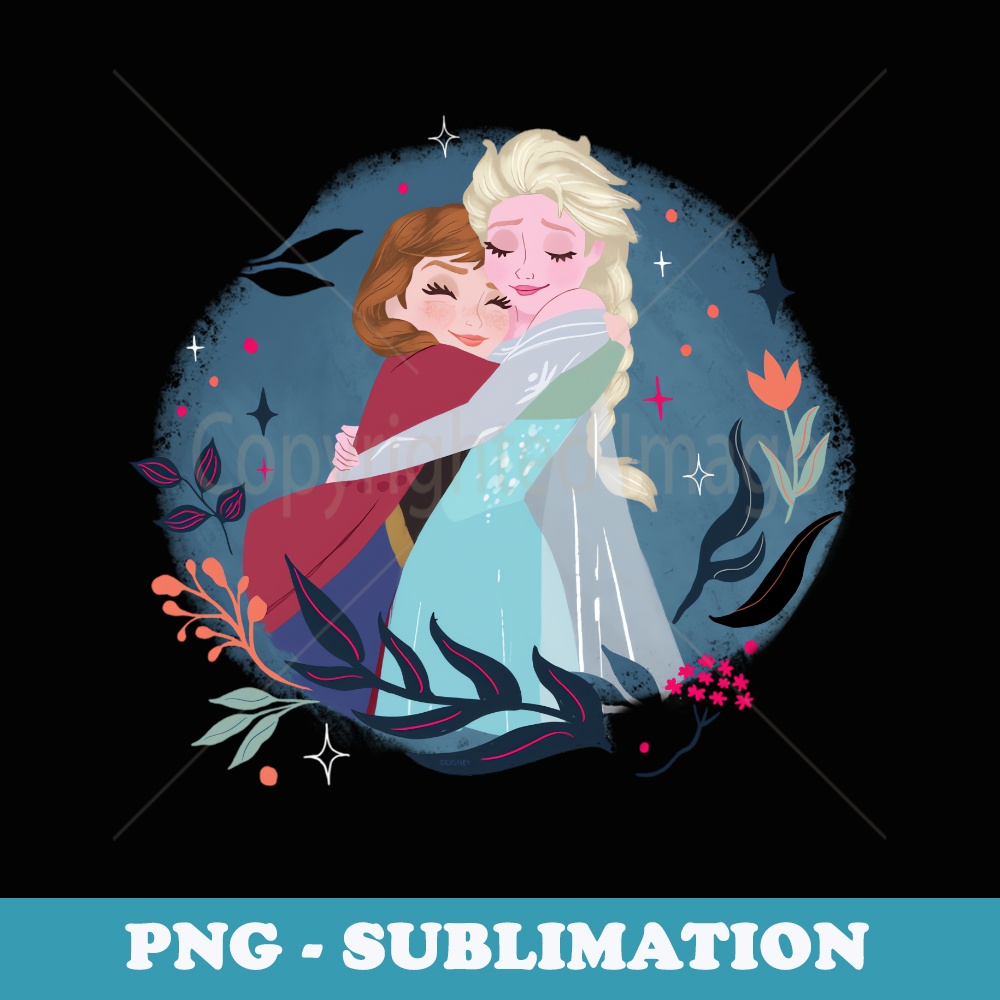 Disney Frozen Anna and Elsa Sister Hug - Instant PNG Sublima | Inspire ...