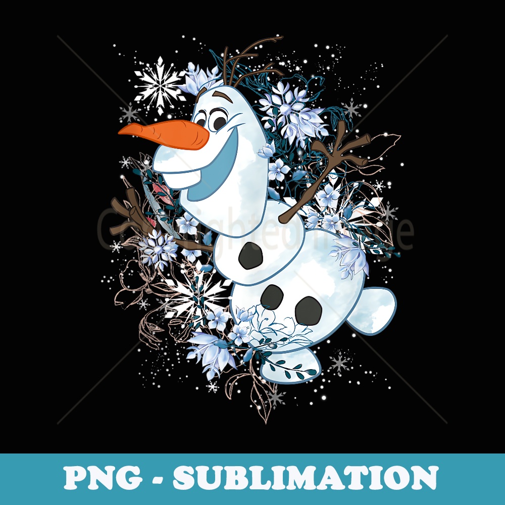 Disney Frozen Olaf Snowflakes And Flowers - Sublimation PNG | Inspire ...