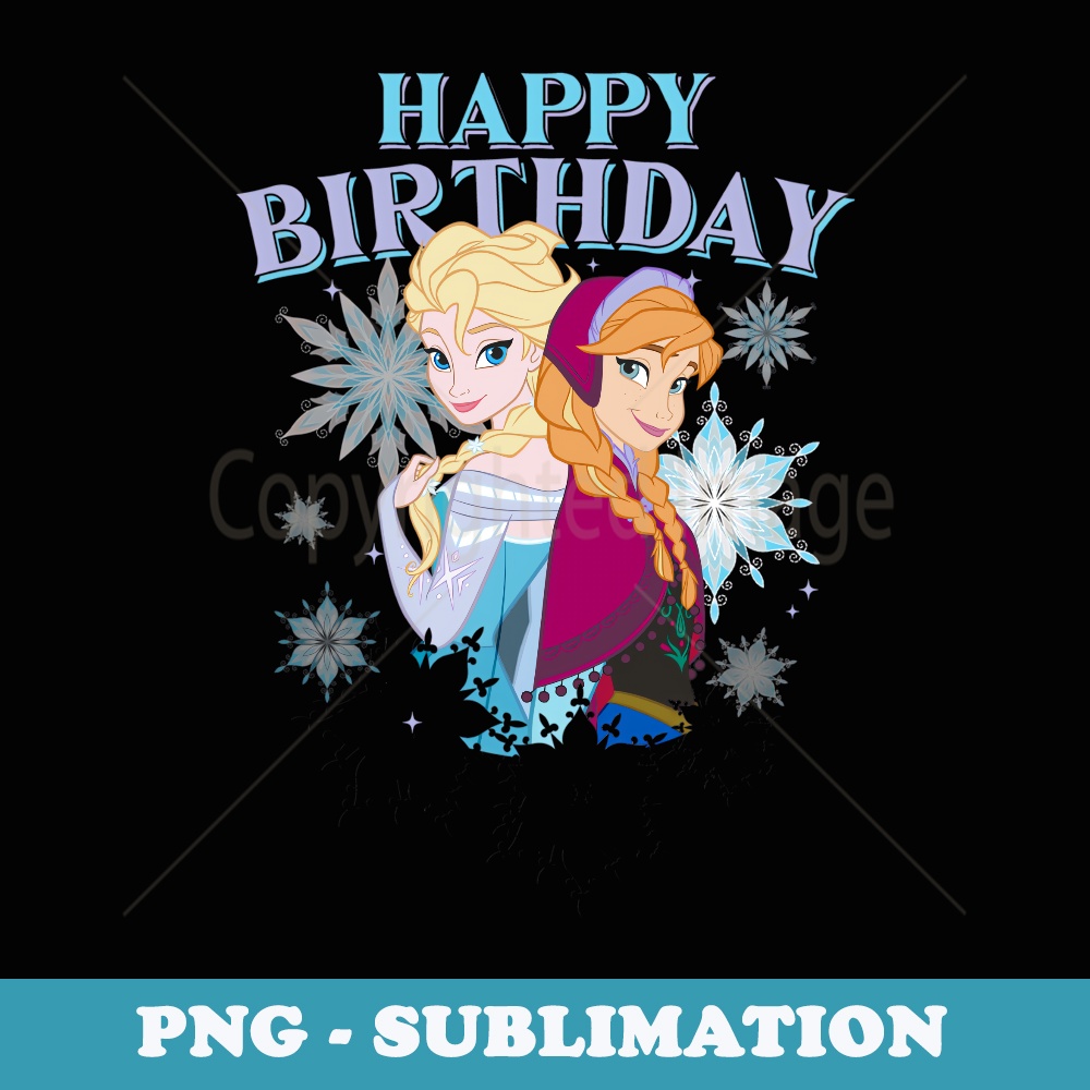 Disney Frozen Happy Birthday Anna And Elsa Big Chest Logo - | Inspire ...