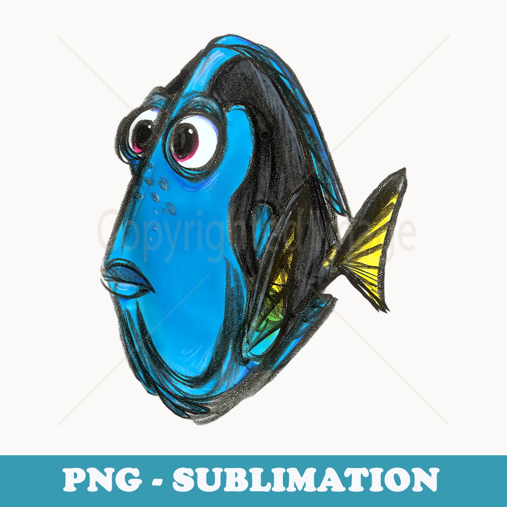 Disney Pixar Finding Nemo Dory Blue Fish Sketch Portrait - U | Inspire ...