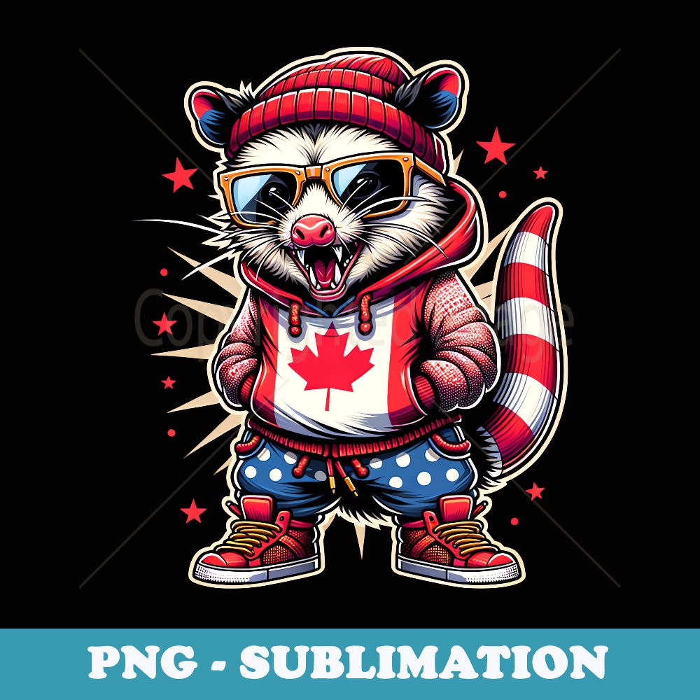 Canada Flag Canadian Hip Hop Opossum Possum Animal Lovers - | Inspire ...