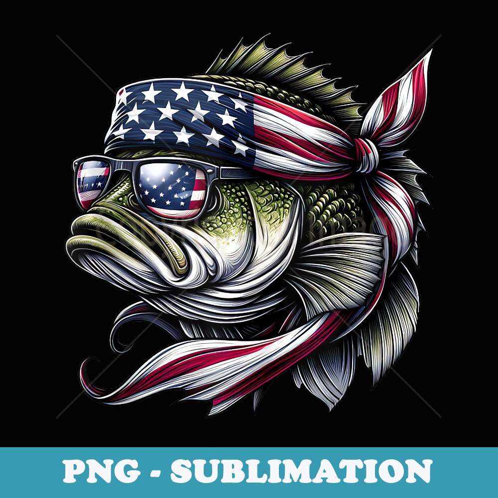Bass American USA Flag Sunglasses 4th of July Fish Fishing - | Inspire ...