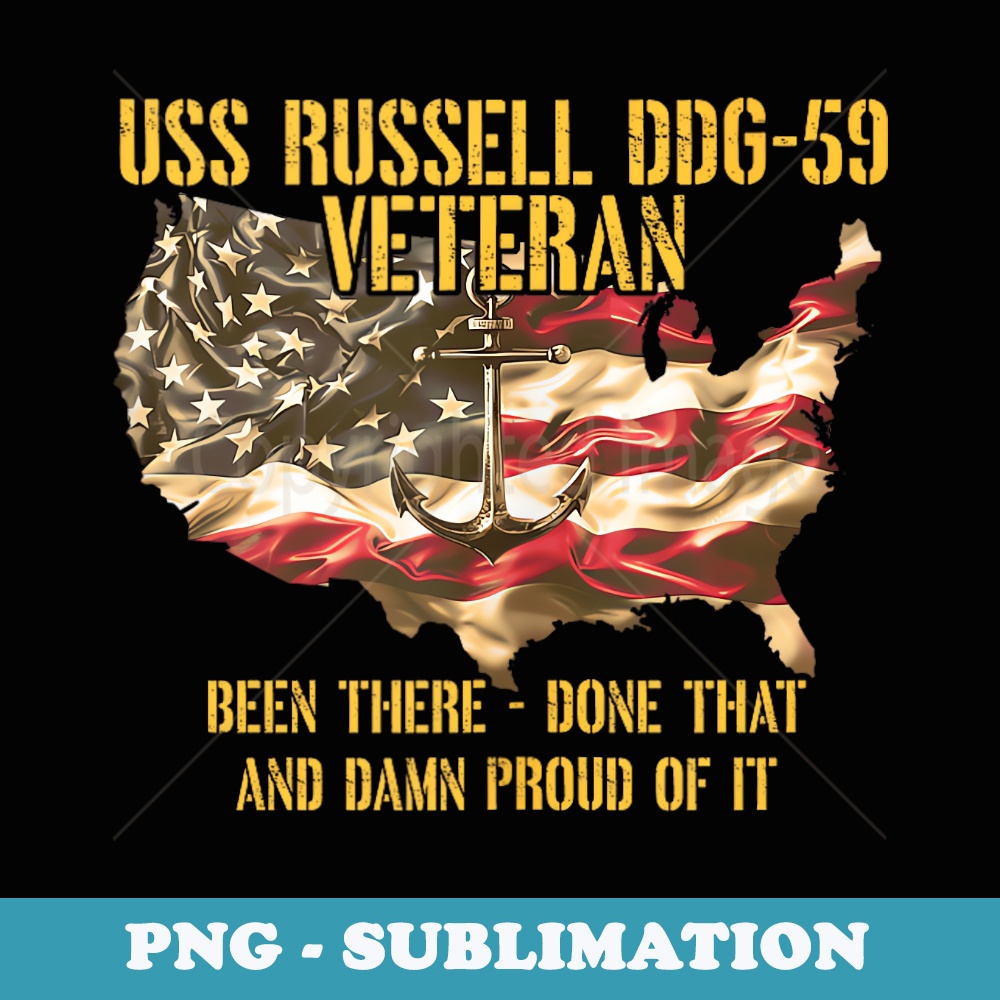 Vintage USS Russell DDG-59 Destroyer Veteran US Flag - Signa | Inspire ...