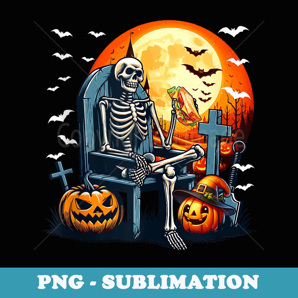 Skeleton Eating Sandwich Halloween Food Lover Carved Pumpkin | Inspire ...