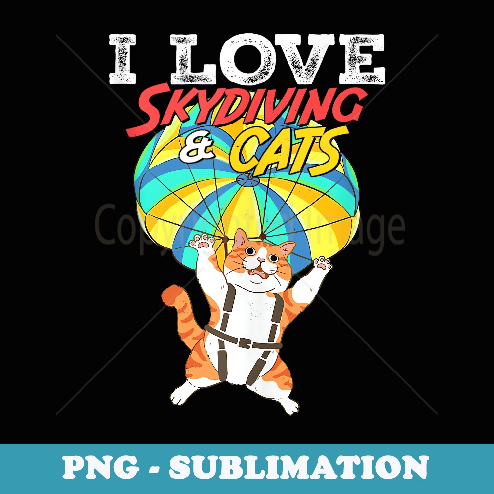 Cat Parachuter Funny Skydive - PNG Transparent Sublimation F | Inspire ...