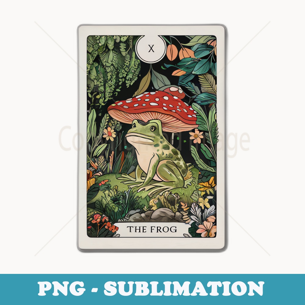 Frog Tarot Card for Cottagecore Lovers - High-Resolution PNG | Inspire Uplift